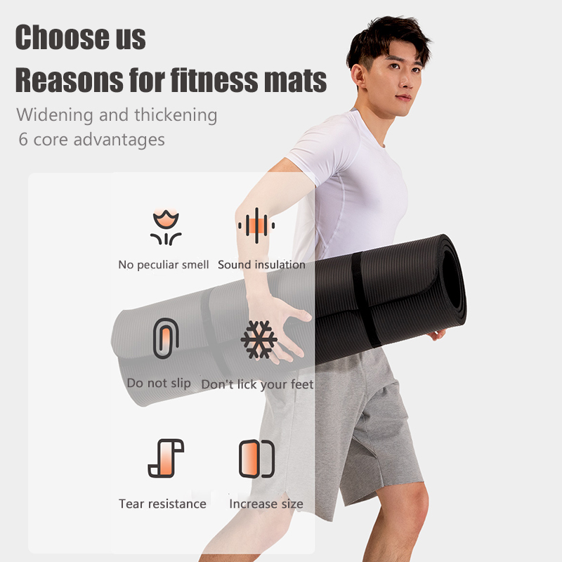 20MM Yoga Mat Thick Non-Slip High Density Workout Mat With Carrying ...