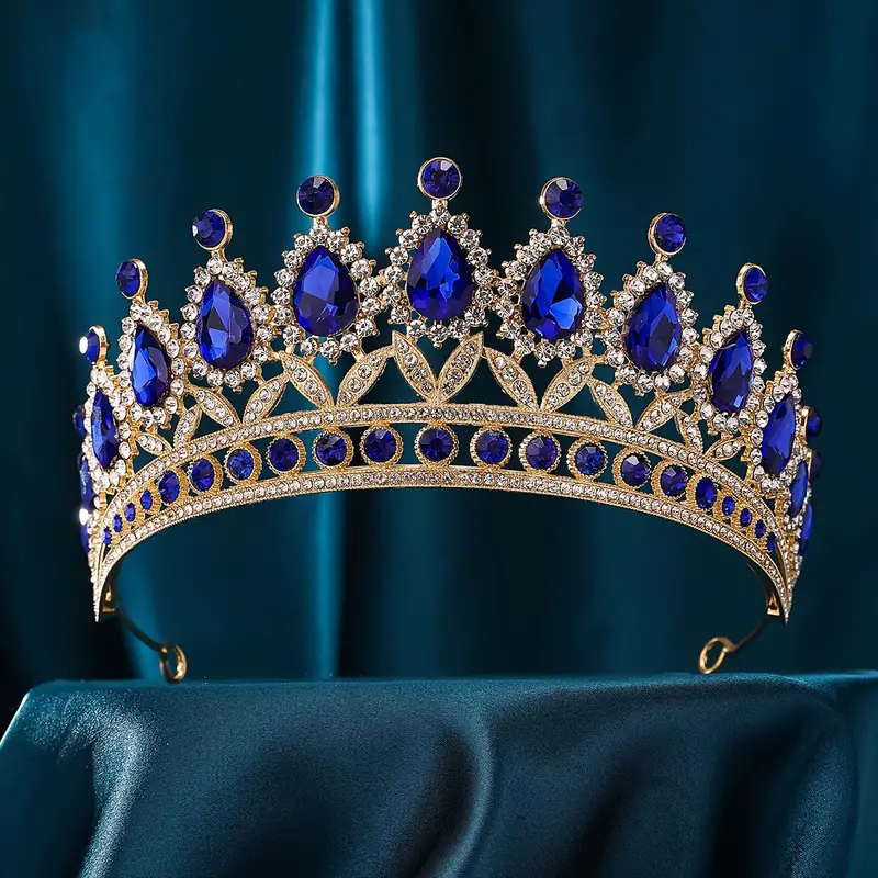 Luxurious Queen Crown Headband Kids Sparkling Rhinestone Bridal Tiara ...