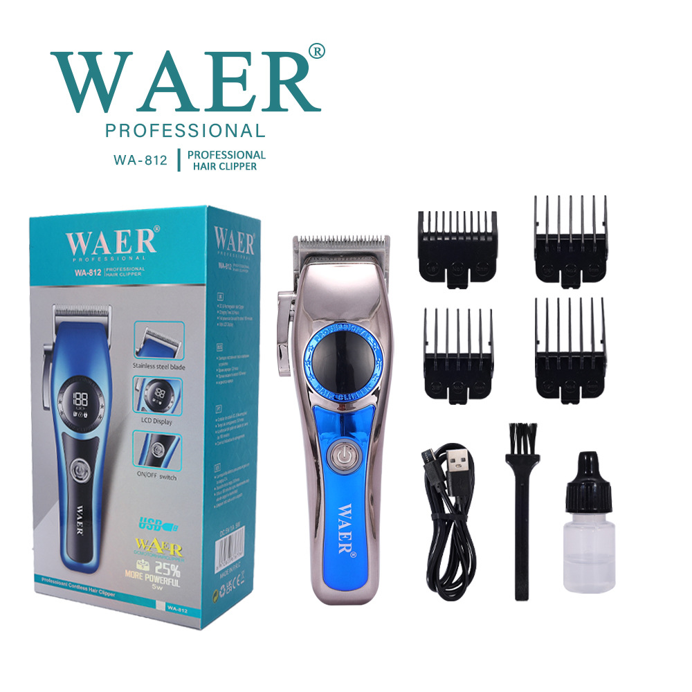 WAER Electric Hair Clipper for Man Cordless Hair Trimmer for Barber ...