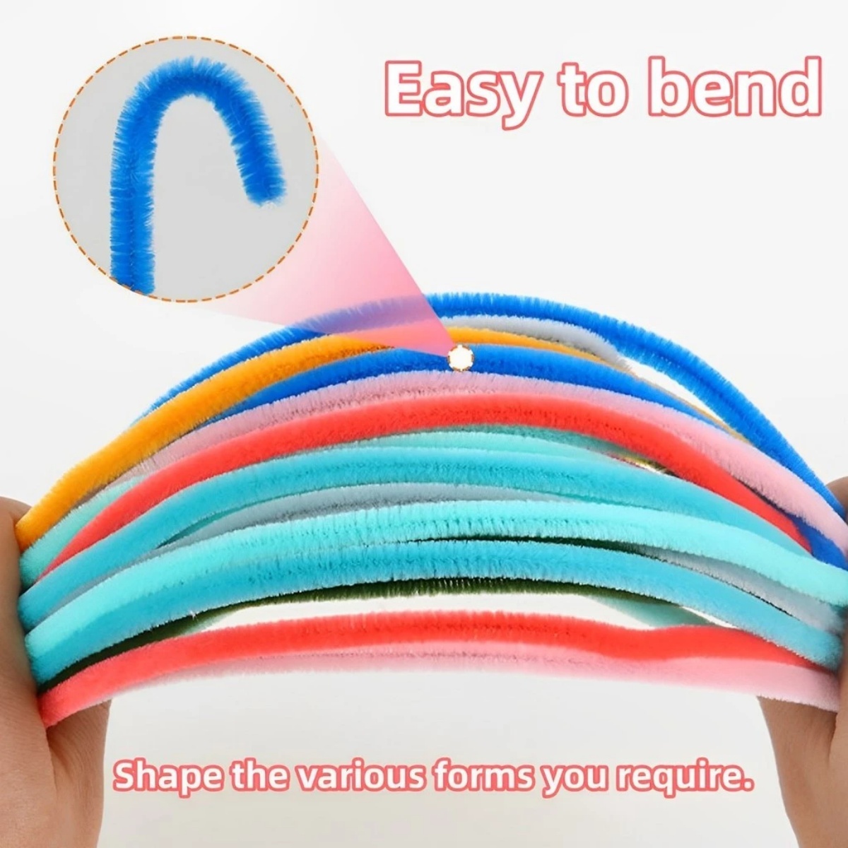 Fuzzy Wire 100Pcs Color Chenille Twist Wire For DIY Kids Toy Fluffy ...
