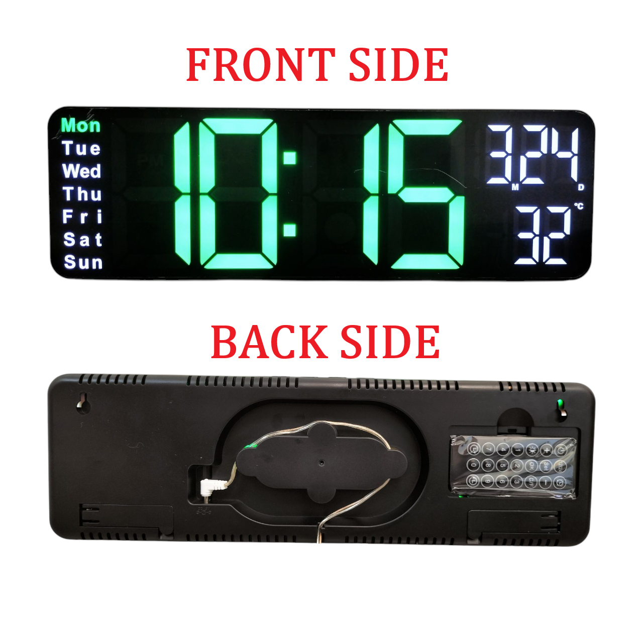 SM-601 Digital Wall Clock Led Battery Operated Large Screen Display ...