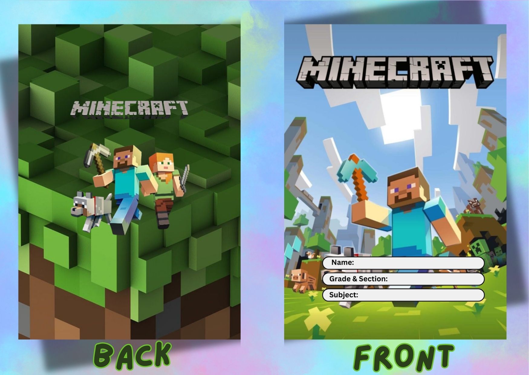 MINECRAFT NOTEBOOK STAPLED, COMPOSITION AND WRITING NOTEBOOK | Shopee ...