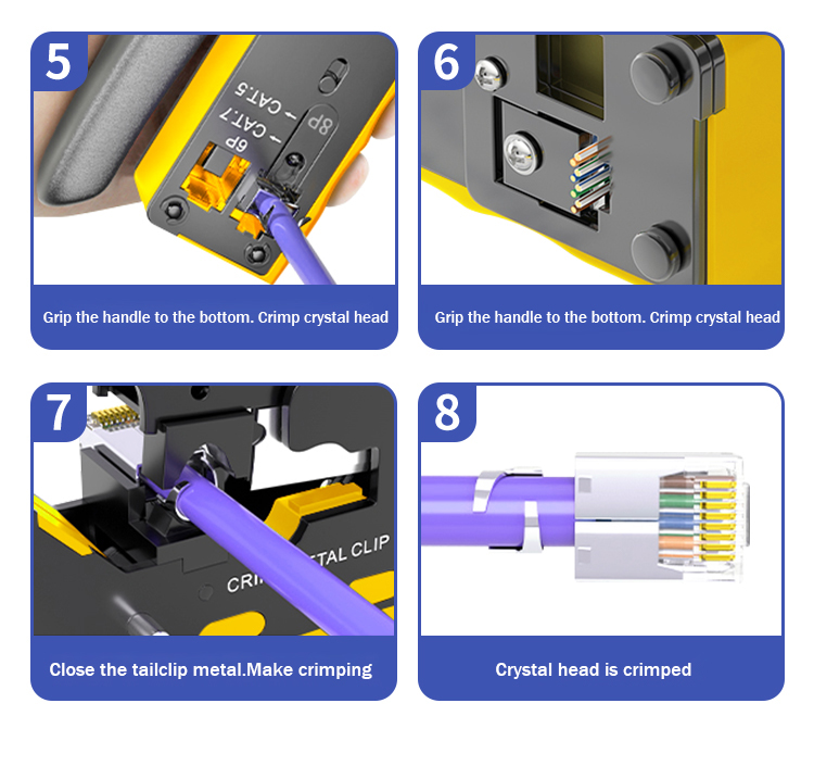 CAT6 CAT5 CAT5E CAT7 8P8C RJ45 Ethernet Multifunctional Crimp Tool ...