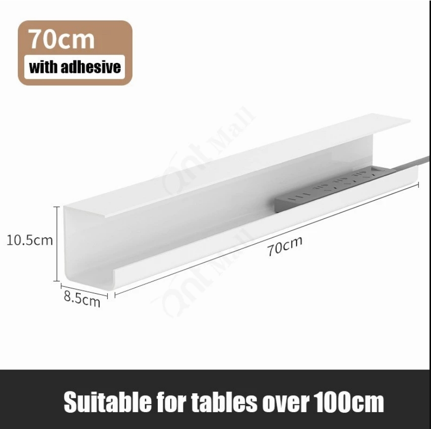 Under Desk Cable Management Under Table Cable Tray No-Drill Cord ...