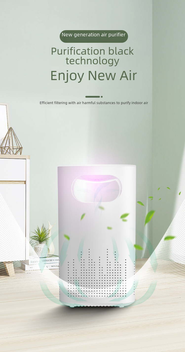 Air Purifier lamp for Room with Activated Carbon HEPA Filter blue night ...