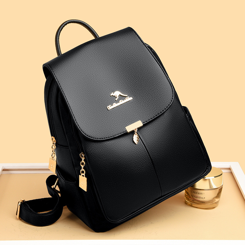 Fashion Soft Leather Backpack Women Backpack Large Capacity Portable ...