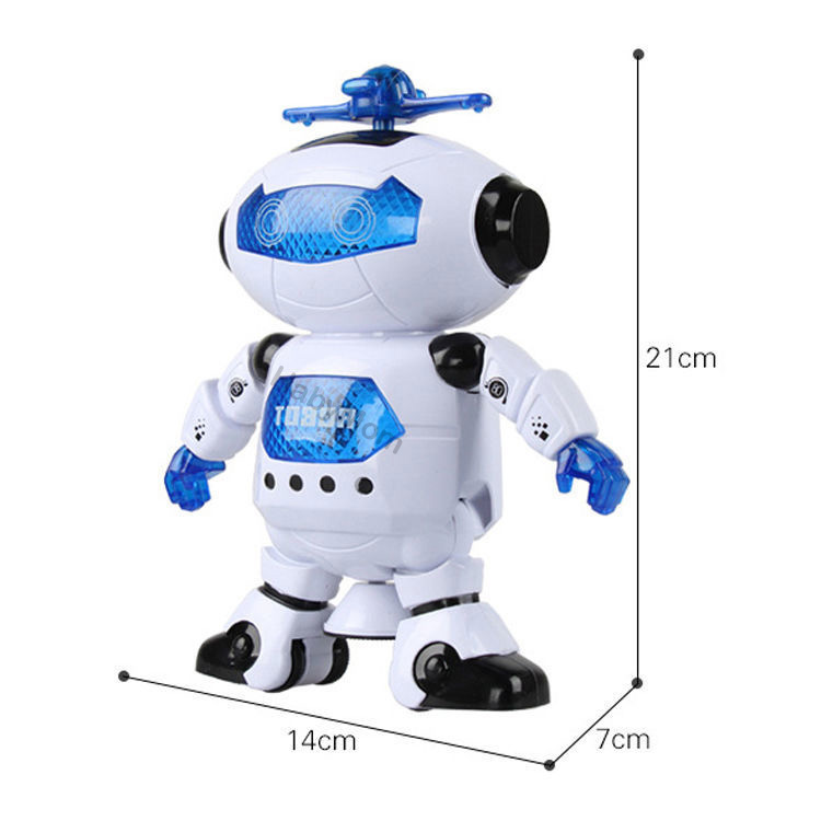 Smart Robot Toy Music Robot for Kids with 3D Flashing Lights, 360 Degree Stunt Rotation Dancing ...