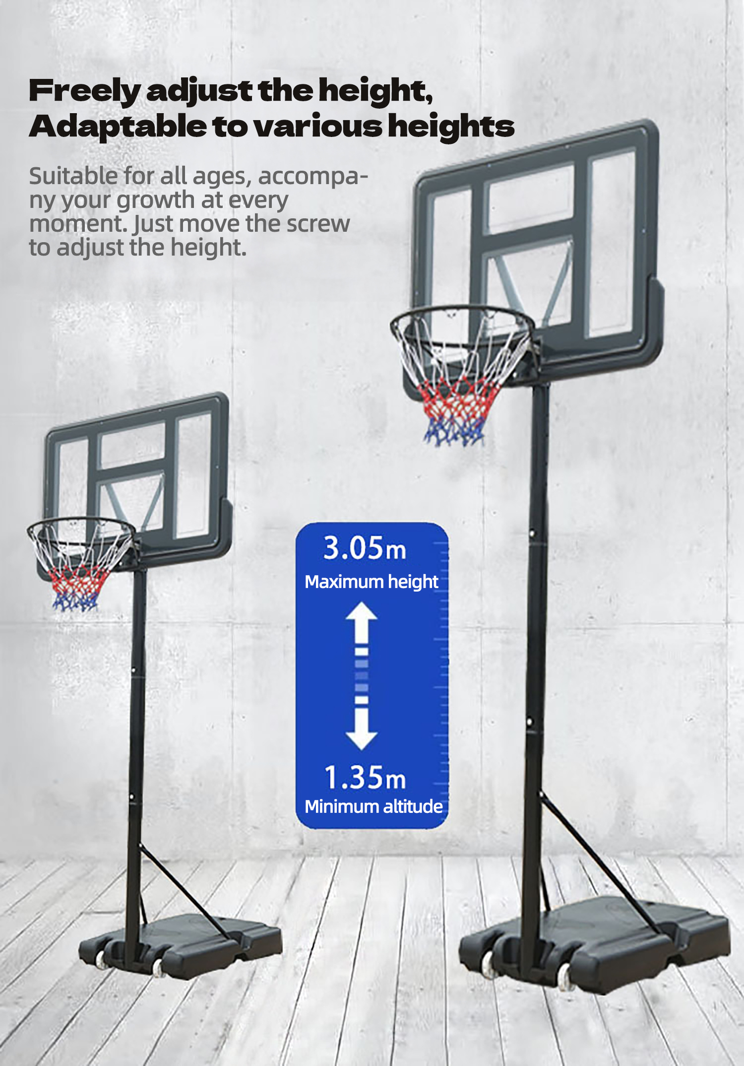 Basketball goal for adults Outdoor movable basketball hoop standard ...
