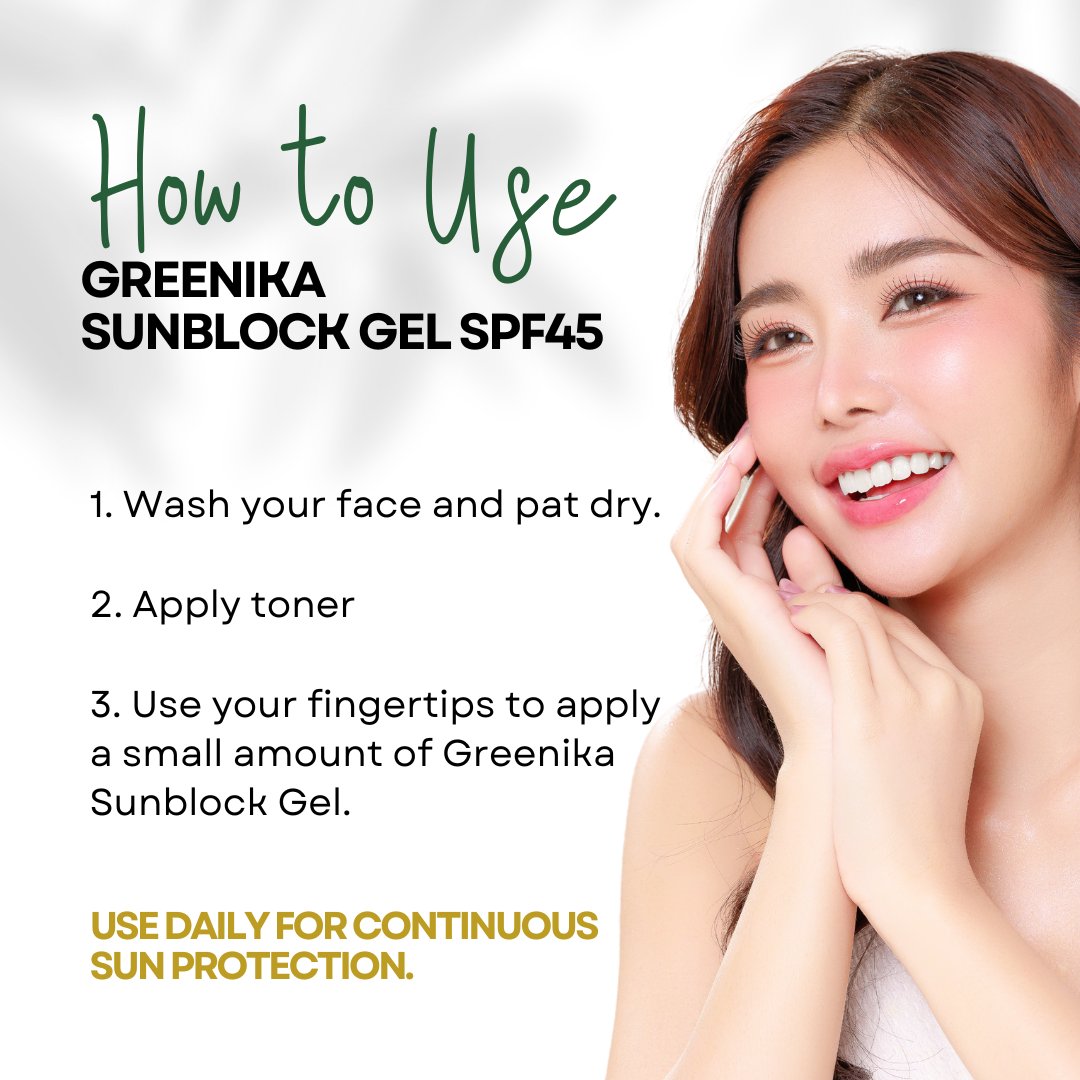 [ SUNBLOCK GEL SPF45 ] Greenika Face Sunblock Gel Facial Sunscreen ...