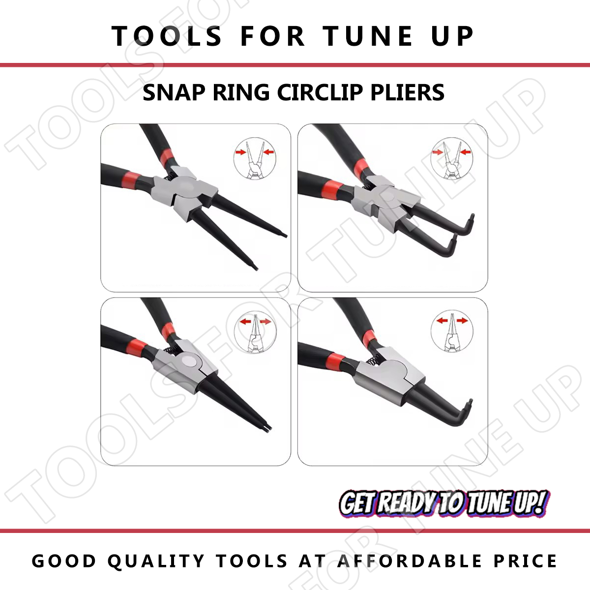 7″ Bent-Nose External Snap-Ring Pliers – Spring-Loaded Circlip Tool for ...