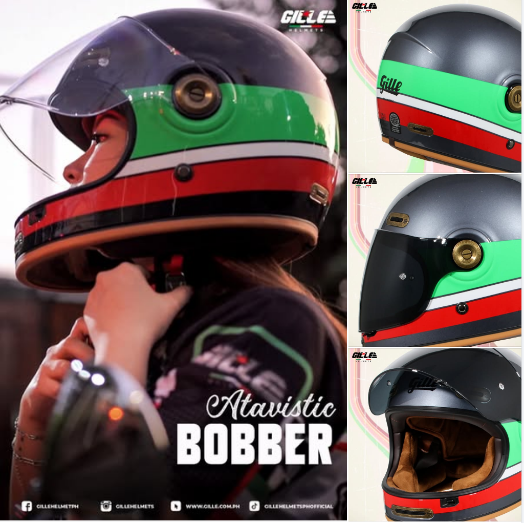 【𝑽𝒊𝒏𝒕𝒂𝒈𝒆】 GILLE ATAVISTIC Retro Classic Helmet Motorcycle Helmet Full ...