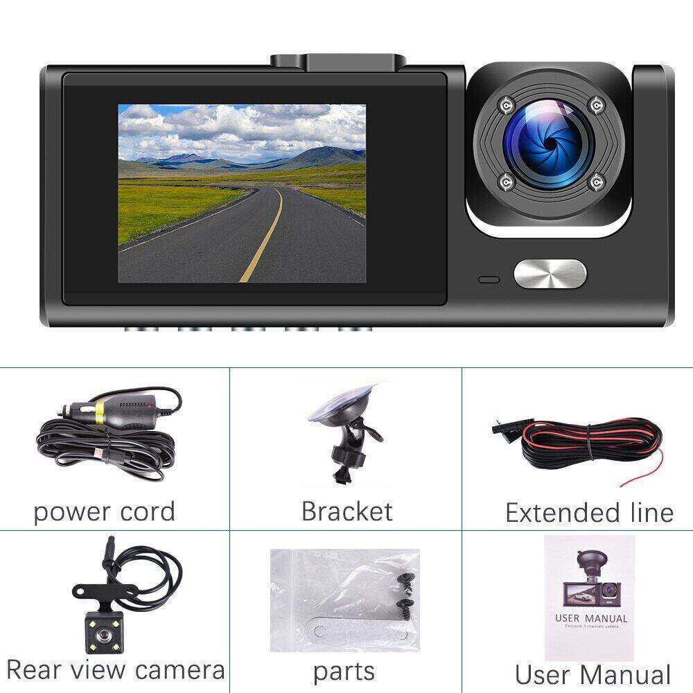 Lenovo Car Dash Cam Front And Rear 1080P HD 3 Cameras With Night Vision ...