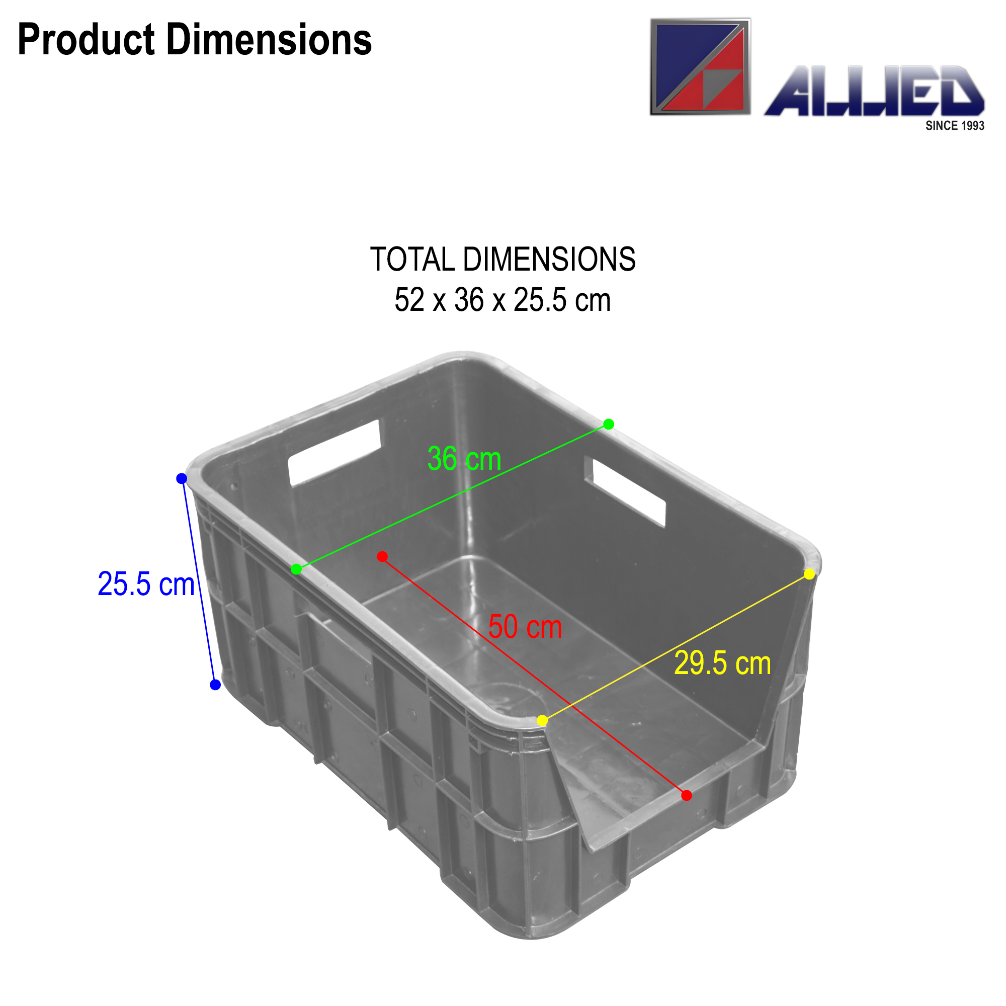 Allied Bin Crate Heavy Duty Stackable Storage Organizer | Shopee ...