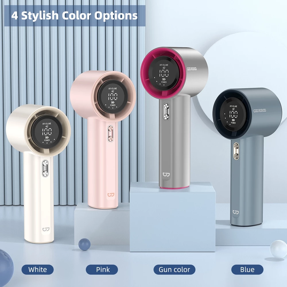GOOJODOQ High Speed Handheld Fan Powered Portable Quiet Operation ...