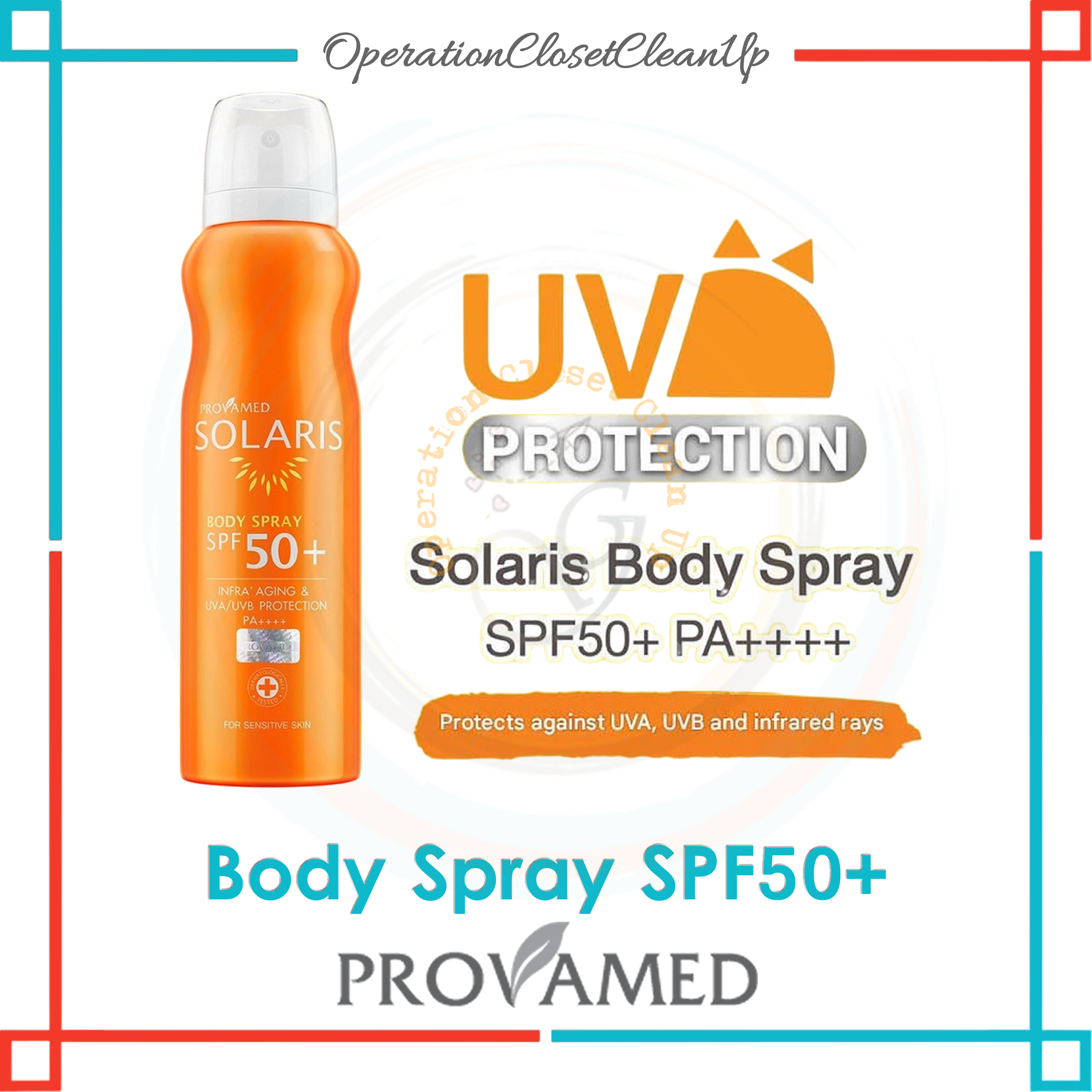 🇹🇭 Provamed Solaris Face SPF 50+ Face I Body I Body Spray | Shopee ...