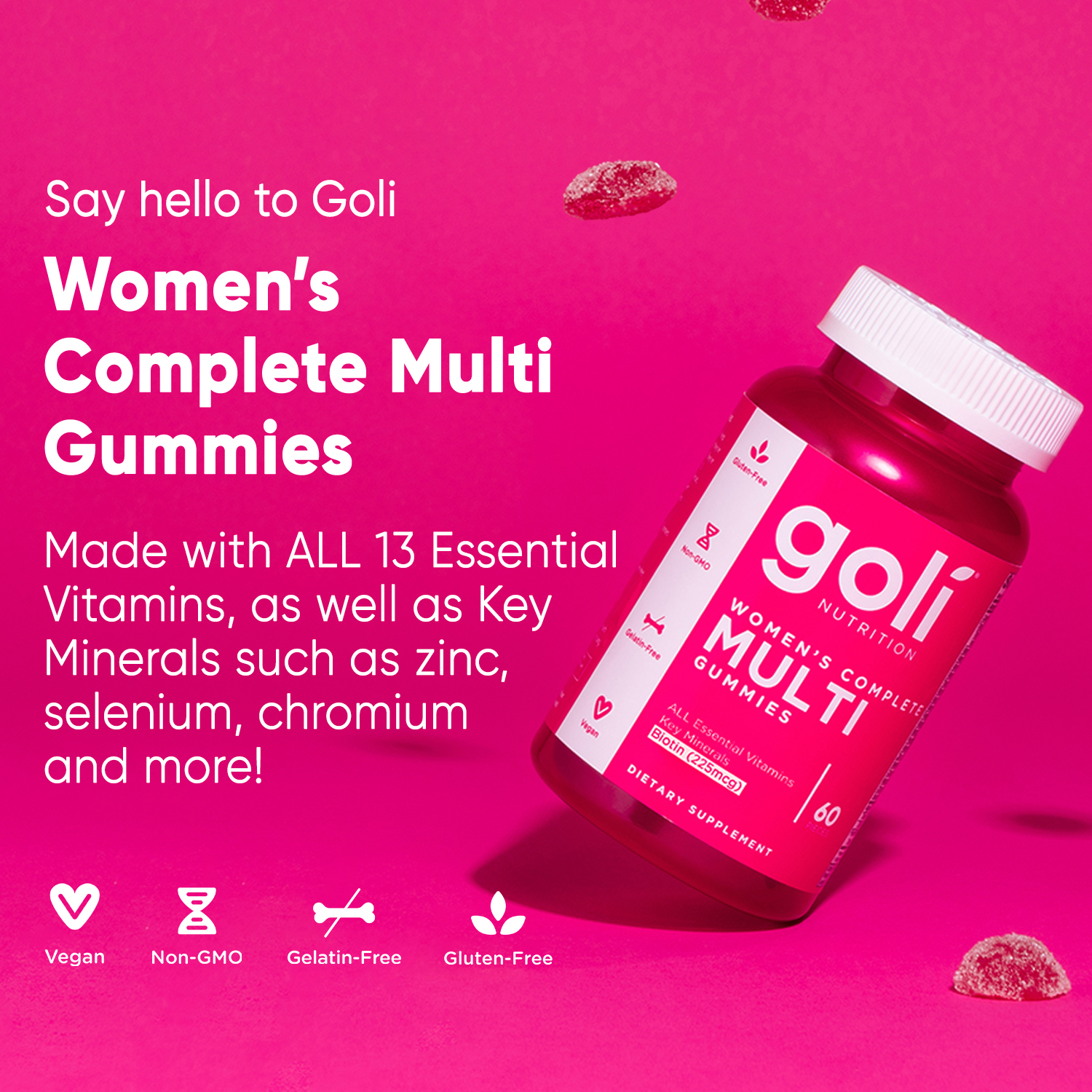 Goli Nutrition Women's Complete Multi Gummies 60pcs with All 13 ...