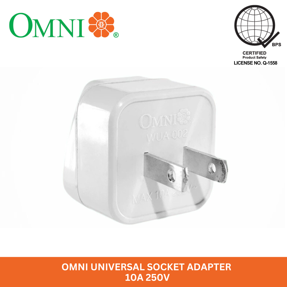 OMNI Universal Socket Adapter 10A 250V WUA-002 1 Box (12 pcs) | Shopee ...