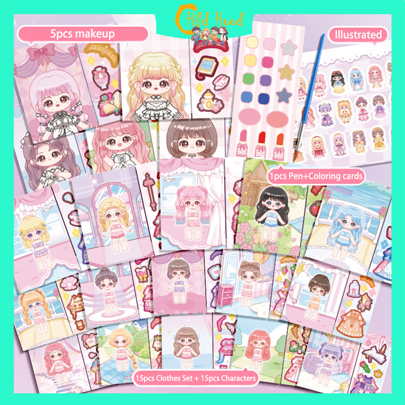 1pcs Princess Dress Up Stickers Cute Girls 3~6yrds Kids Girls Toys ...