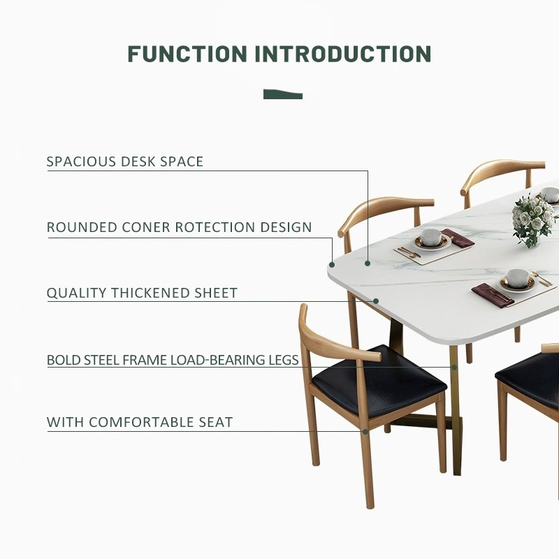 COD Dinning Table Office Table Marble Kitchen Long Table Simple Fashion ...