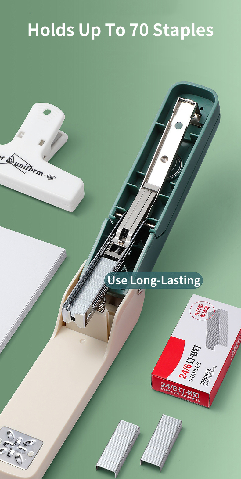360 Stapler Rotation Heavy Duty Stapler Compatible Effortless Long ...