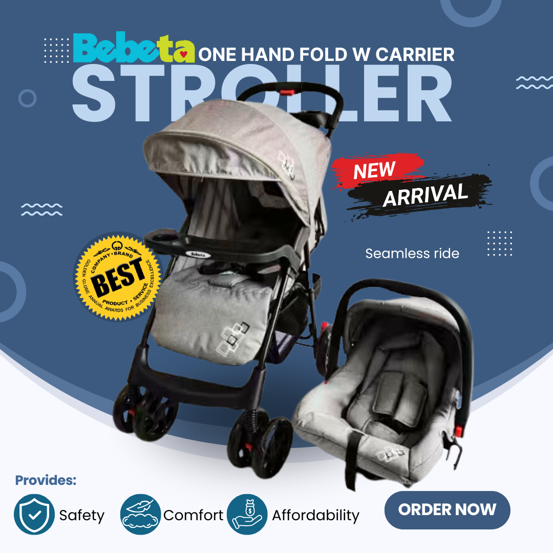 Bebeta Stroller Buggy Type One Hand Fold Belt with Carrier | Shopee ...