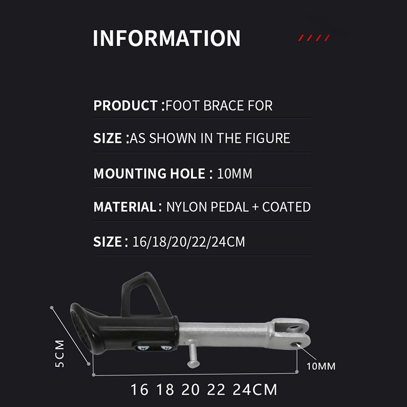 16/18/20/24cm Motorcycle Side Stand Universal Adjustable Aluminum ...