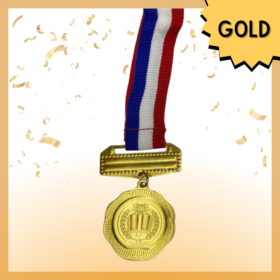Academic Book and Torch 3.7 cm Gold/ Silver/ Bronze Medal – Perfect for ...