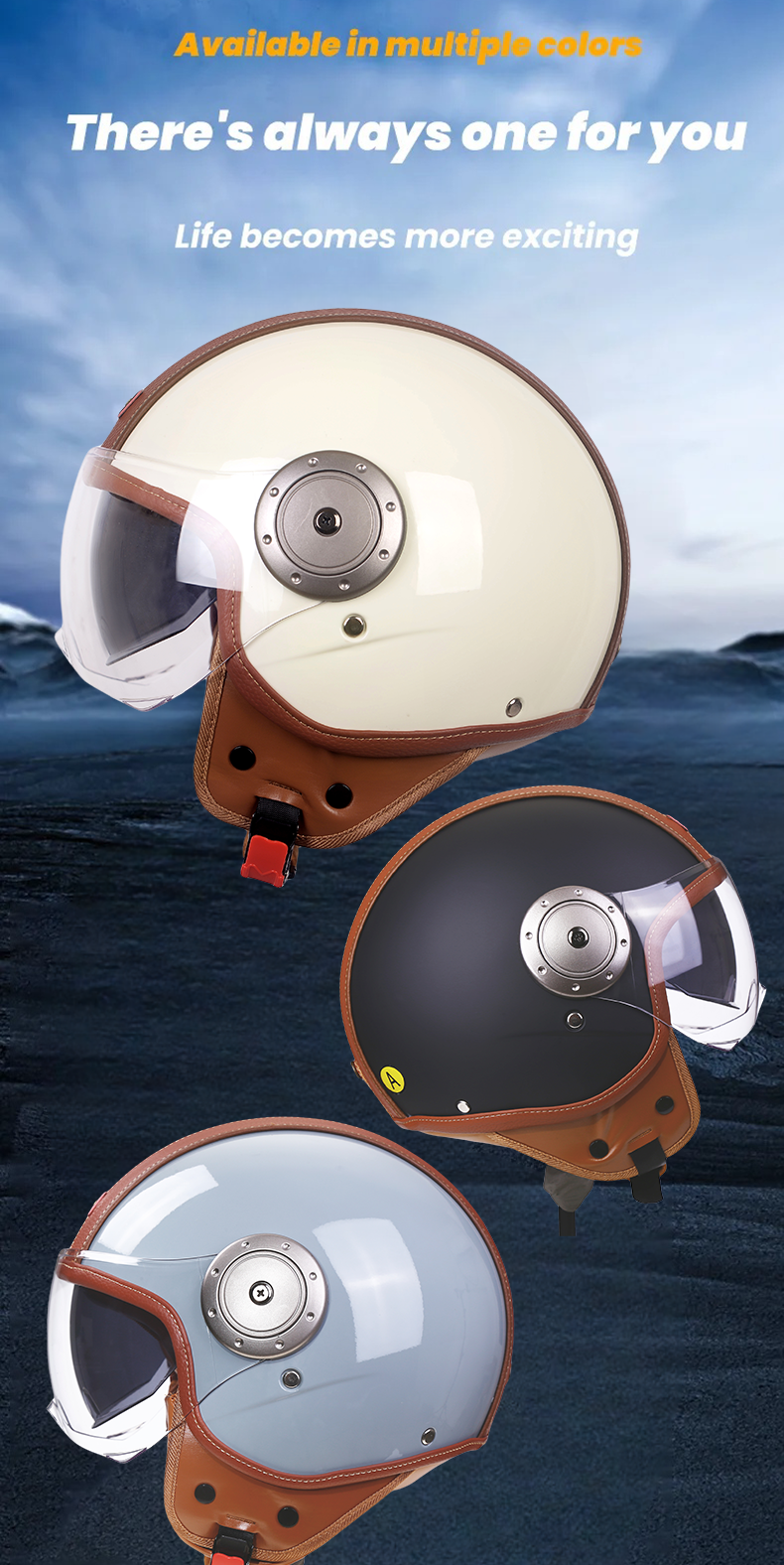 Anak Original Removable Abs Material Dual Visor Half Face Helmet For ...