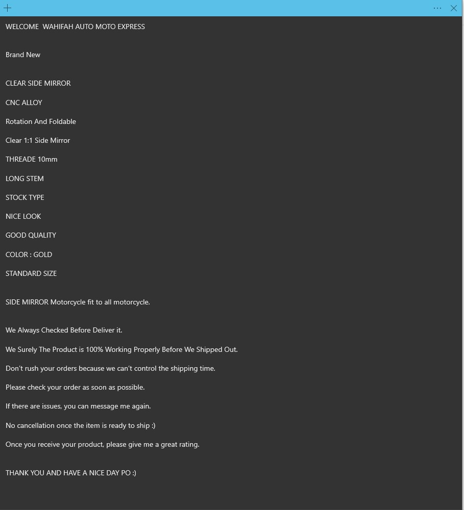 KEEWAY RKS 150 GS-SPORT - SIDE MIRROR Motorcycle COLOR GOLD LONG STEM ...