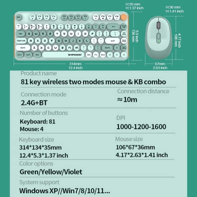W688 Office Wireless Small Keyboard And Mouse Set Punk Keycaps ...