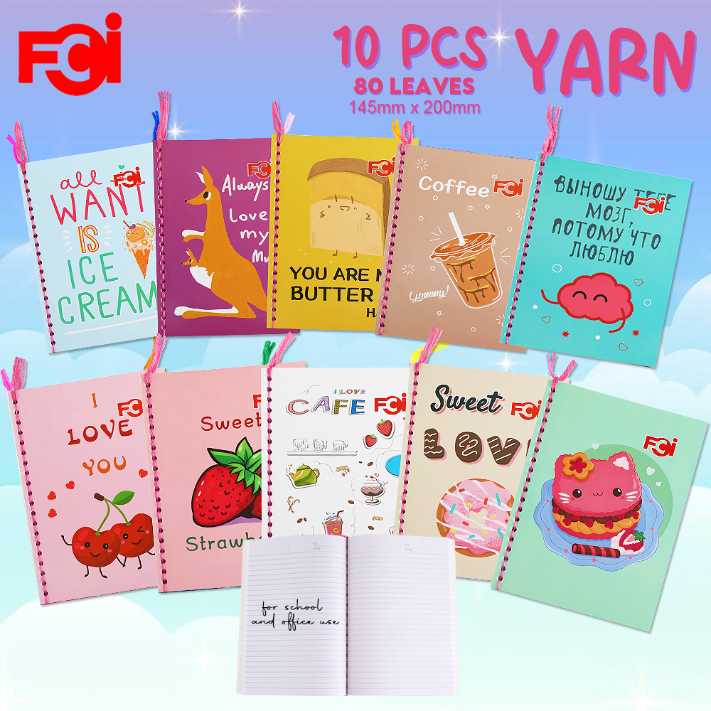 LCI Spiral Notebook WITH YARN New Assorted Design for Elem & HS Use 80 ...