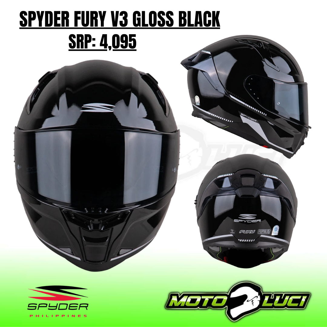 Spyder Fury Plain V3 Full face Dual Visor Helmet ( Free Clear Lense ...