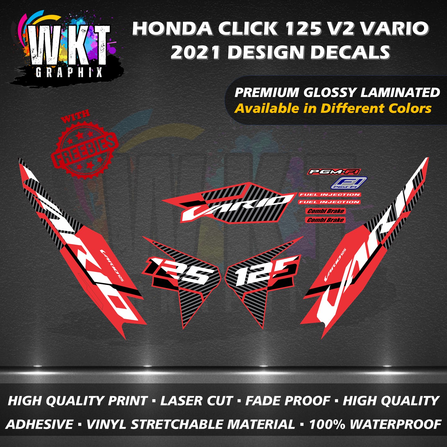 HONDA CLICK 125 V2 VARIO 2021 DESIGN DECALS (WATERPROOF, LAMINATED ...