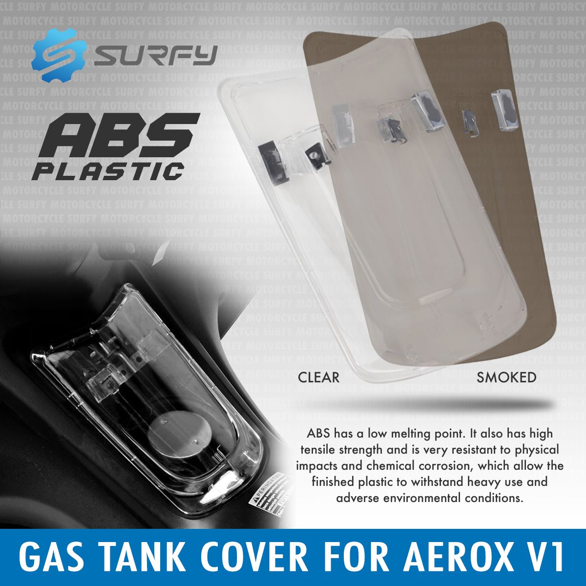 KNO Aerox V1 Gas Tank Cover Trasparent Carbon ABS Plastic Easy Install ...