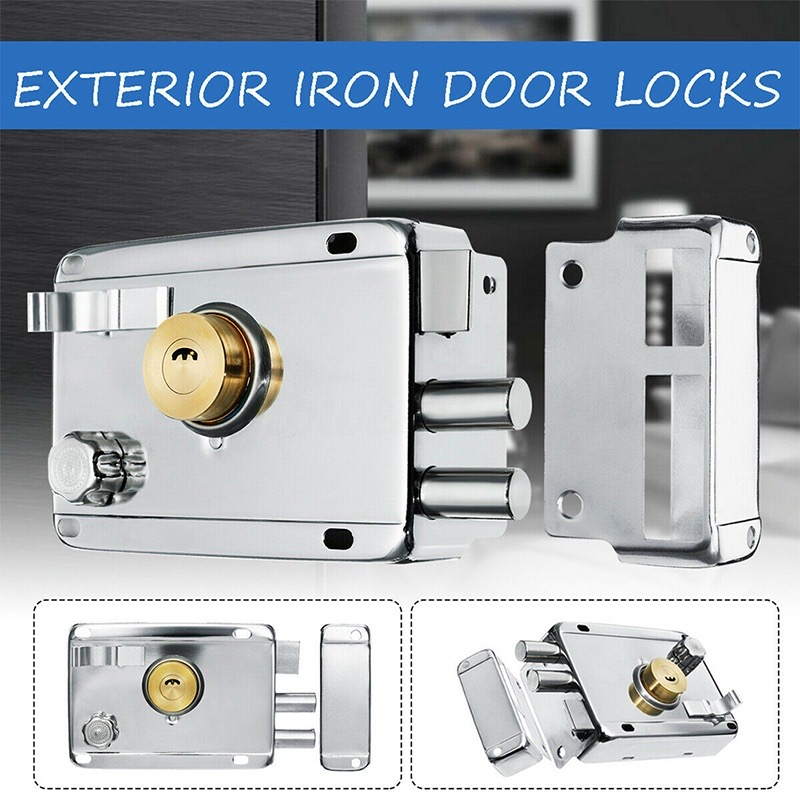 HH Stainless Main Door Lock Set Strong Deadbolt Gate Lock Universal ...