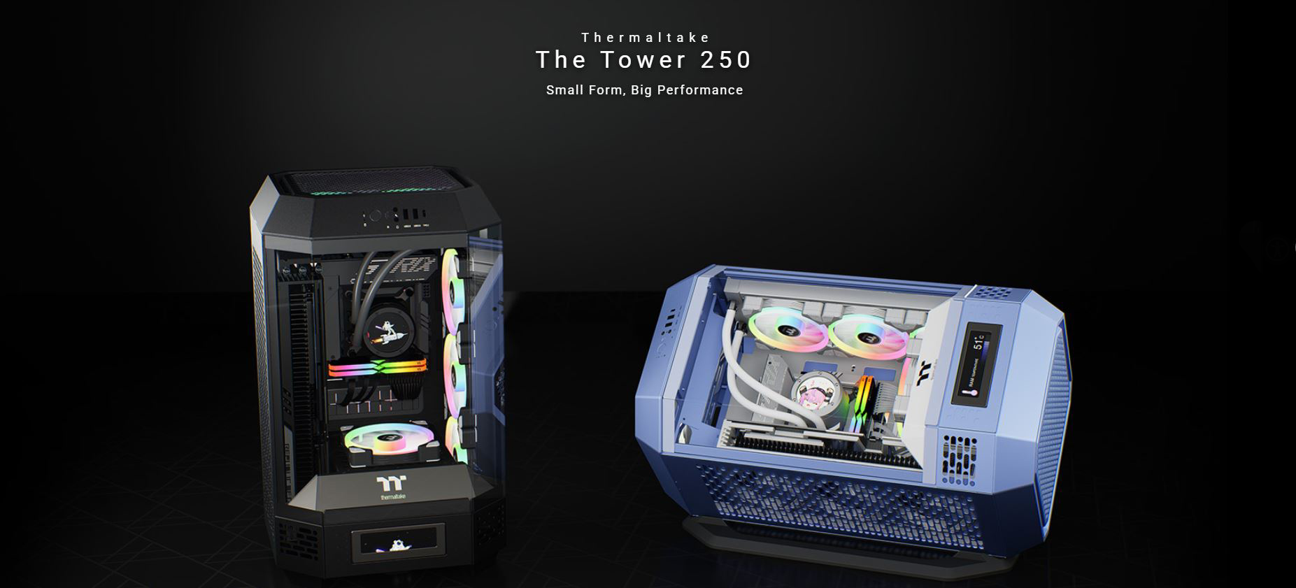 Thermaltake Computer PC Case The Tower 250 mini-ITX Mini Tower Tempered ...