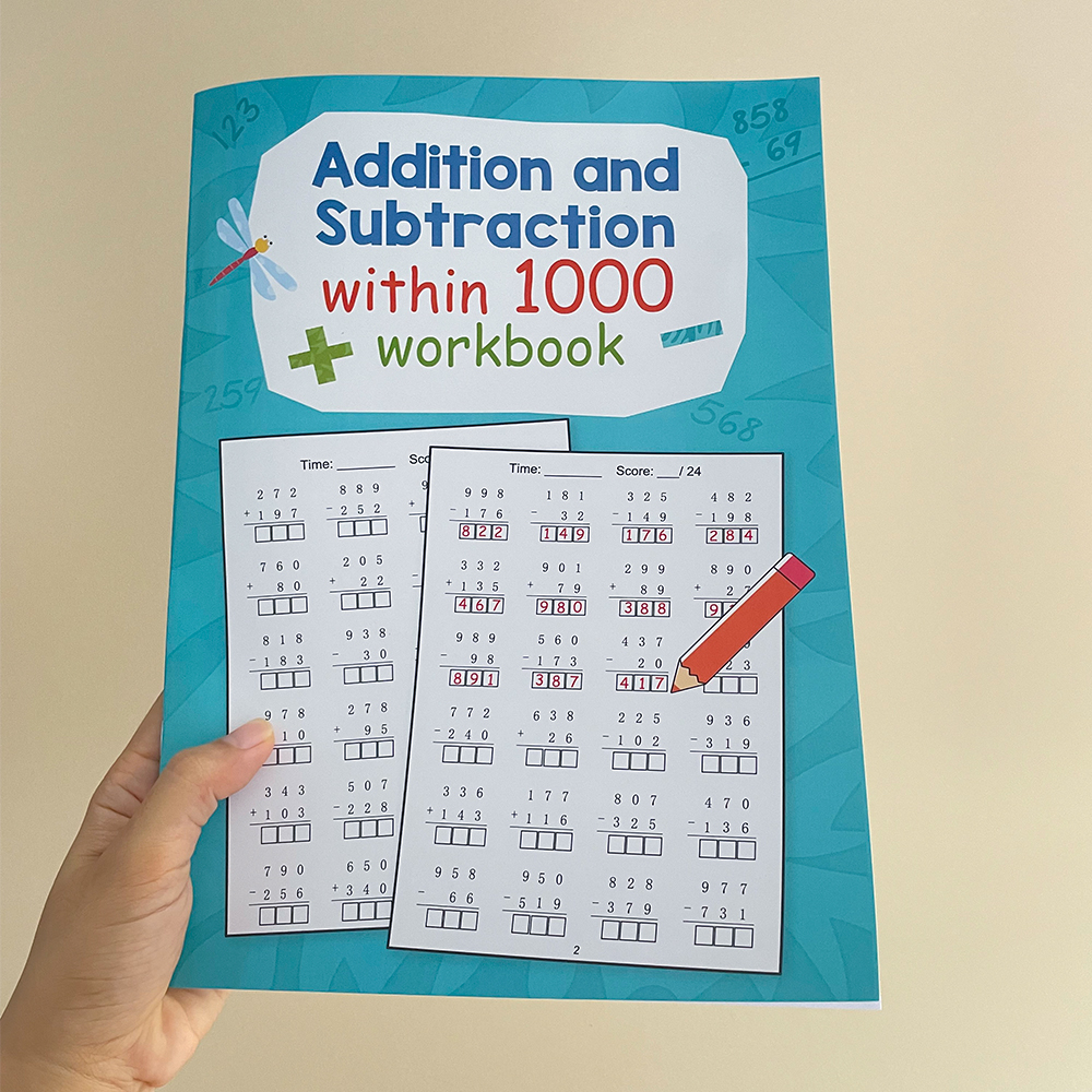 Math Arithmetic Workbook Addition&Subtraction within 1000 Kindergarten ...