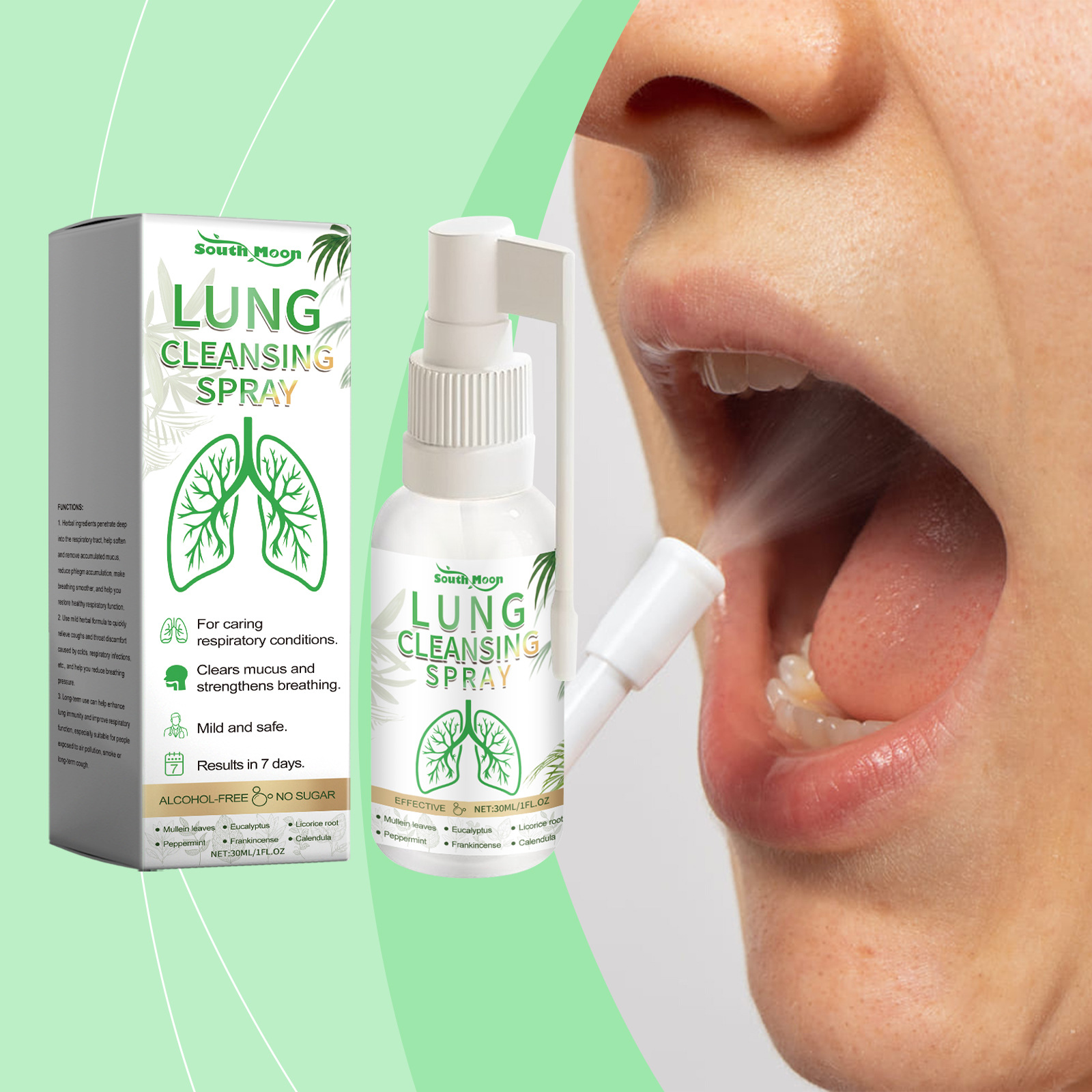 Lung Cleansing Spray Lung Guard Throat Spray Daily Fresh Body Relieve ...