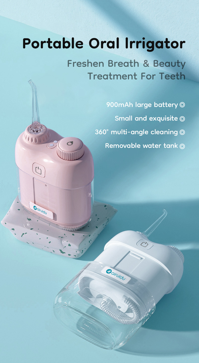 Airuidu Mini Water Flosser 900mAh 80ML IPX7 Waterproof Oral Irrigator ...