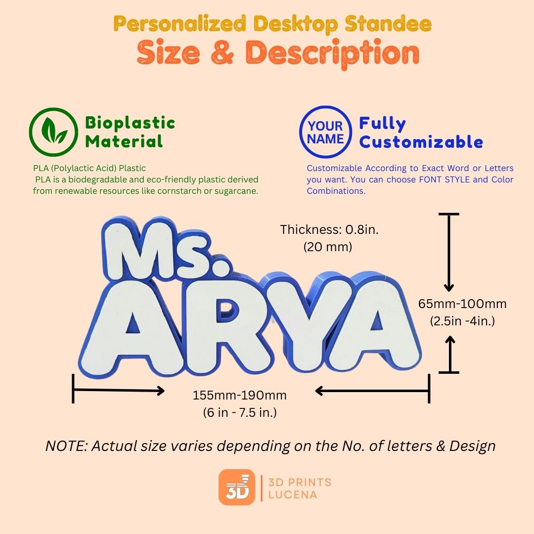 Personalized 3D Name Desk Standee Customized Nameplate for Office, Home ...