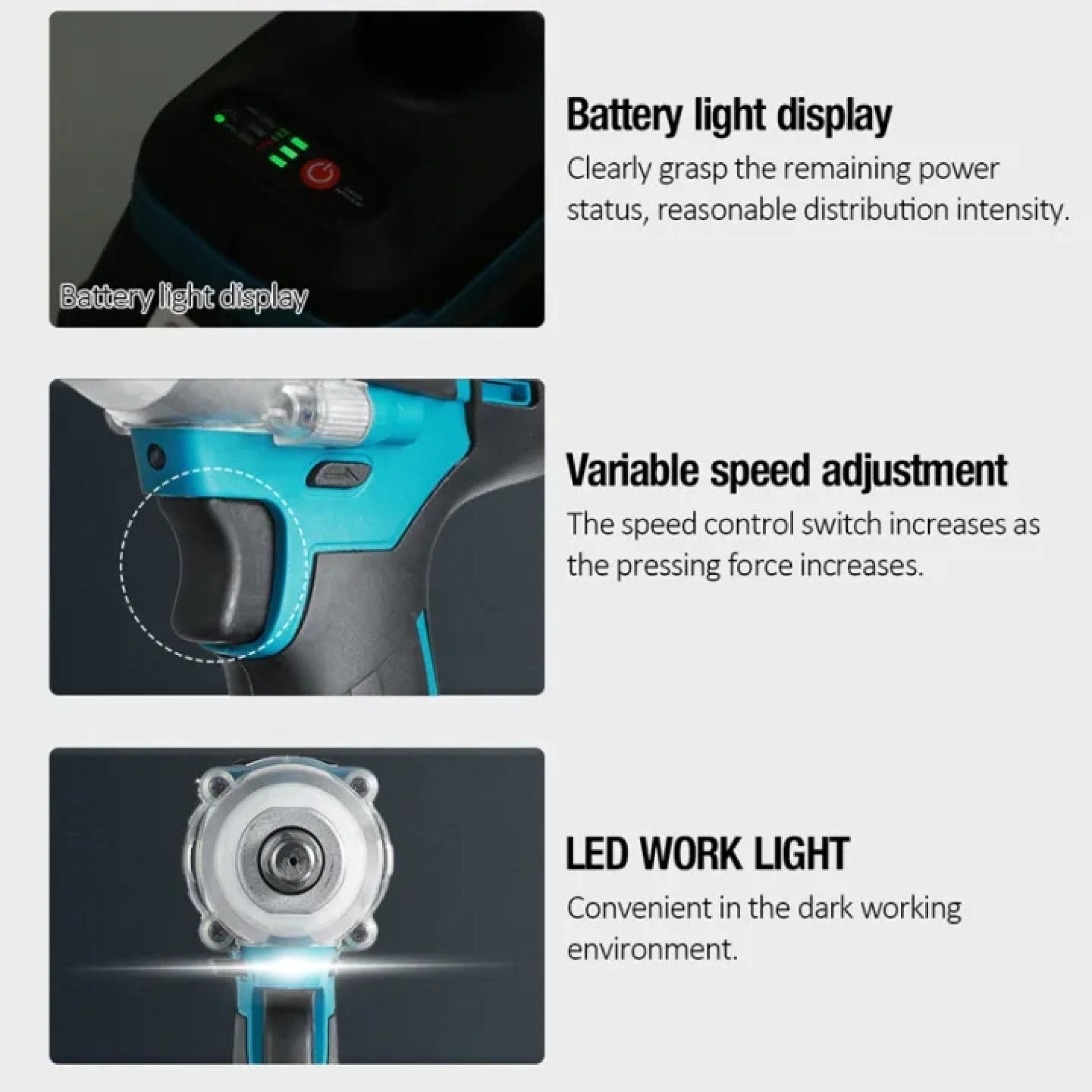 Brushless Cordless Electric Impact Wrench 68V Rechargeable Wrench Power ...