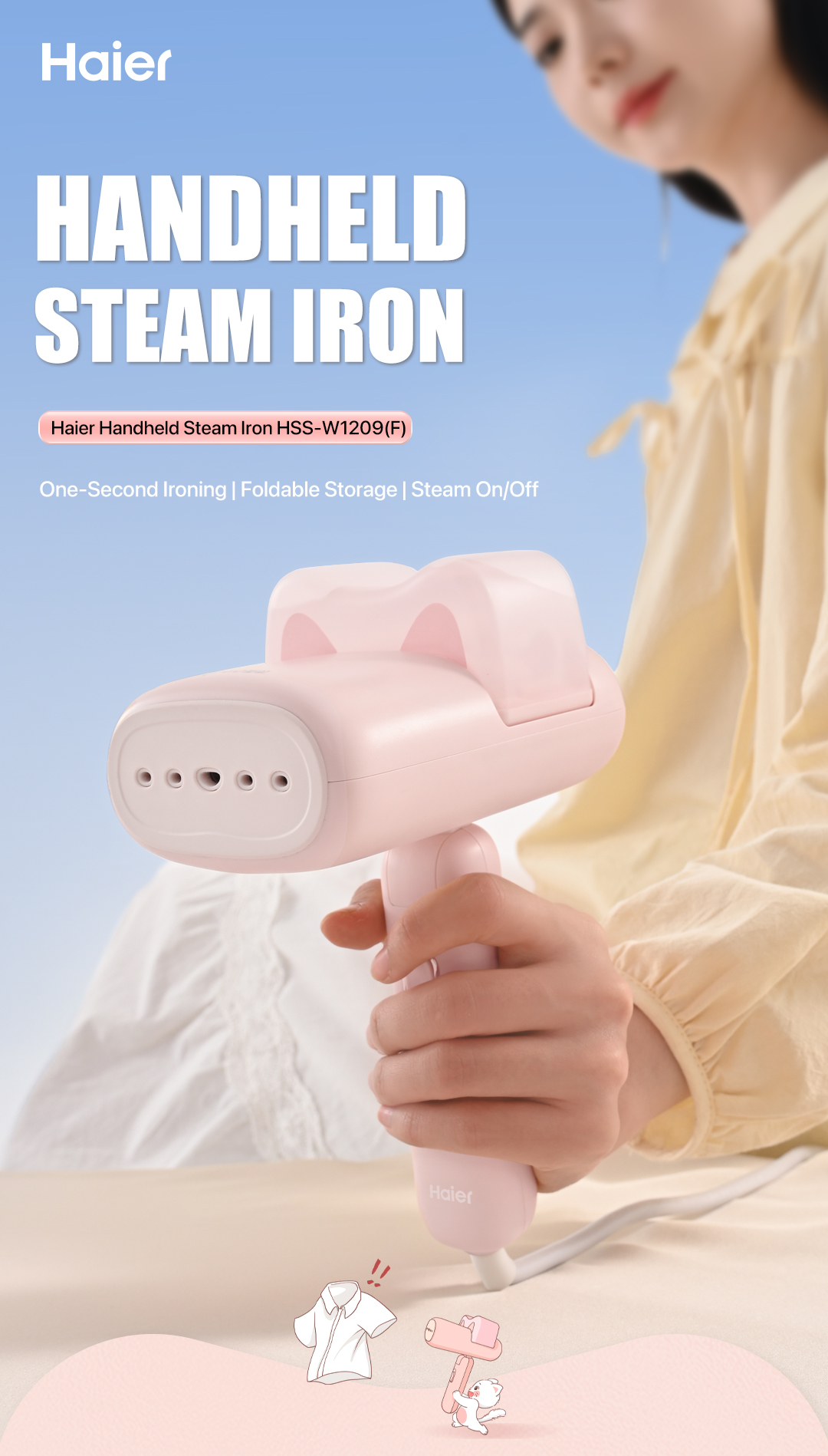 Haier Steamer Iron Handheld Garment Steamer Travel Steamer Iron for ...