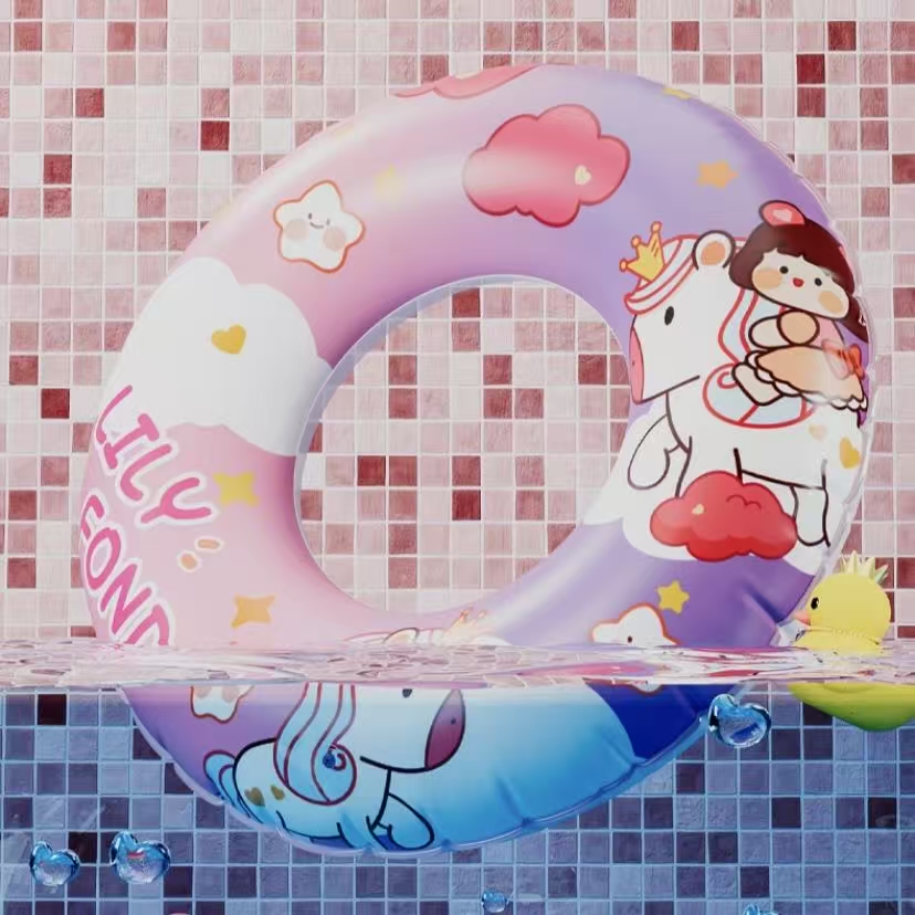 Labubu Cartoon inflatable swimming ring 60cm70cm80cm lifebuoy Kuromi ...