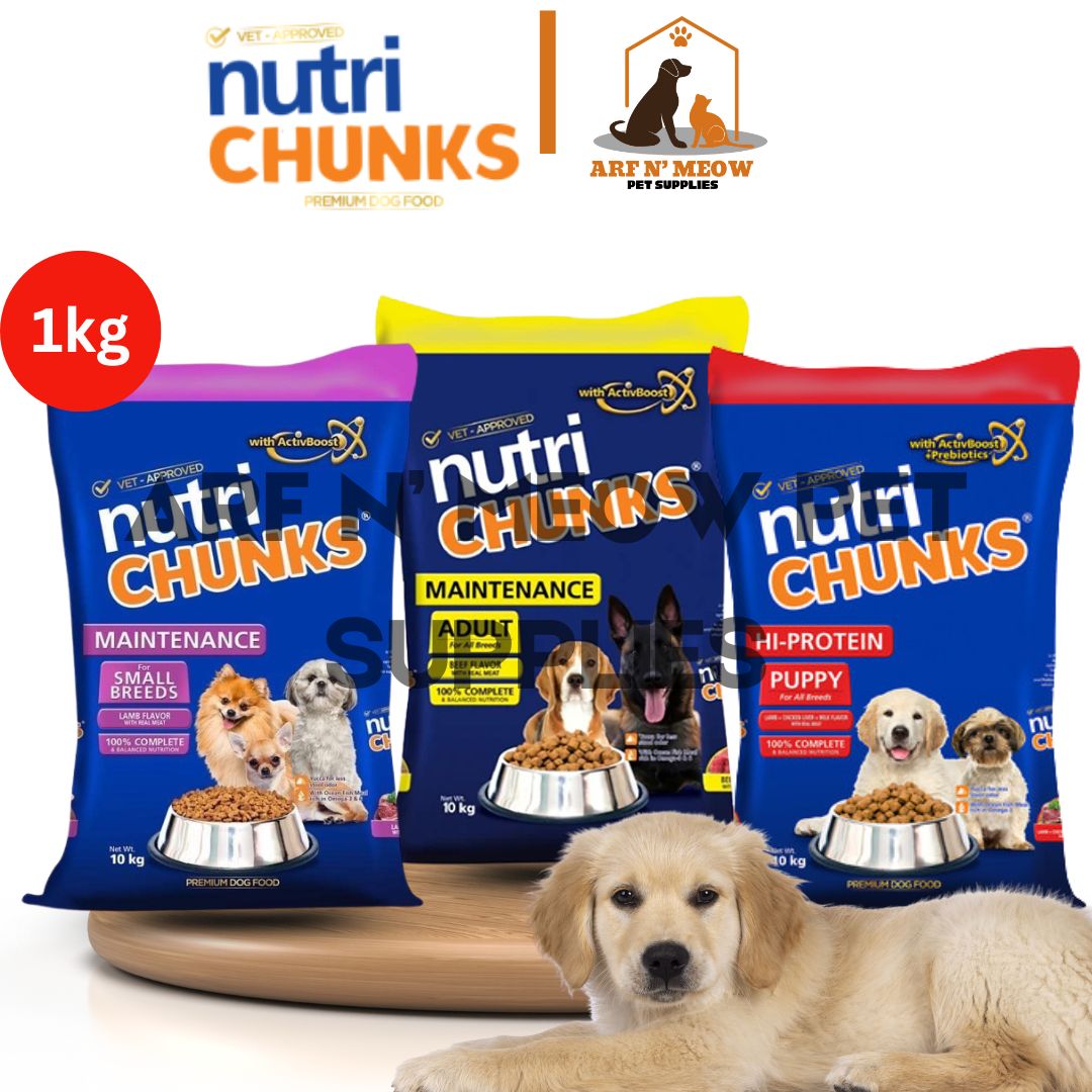 1kg All Stages NutriChunks High Protein Pet Dry Food Dogs Pet ...