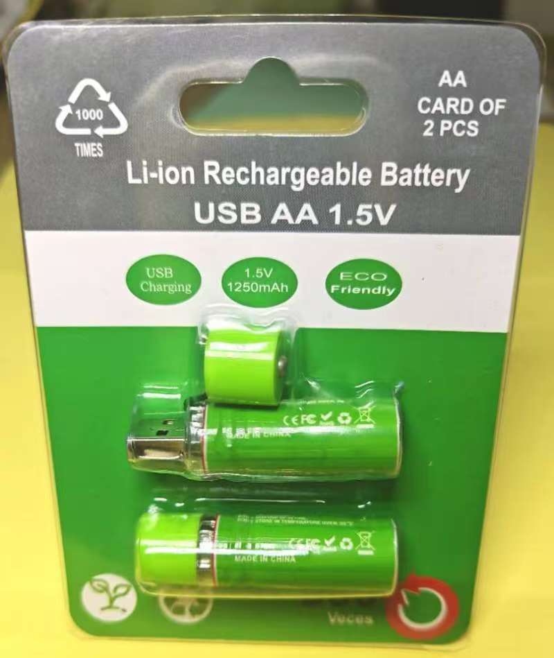 USB Rechargeable Battery 1.5V Li-Ion AA/AAA Type-C Lithum-Ion Battery ...