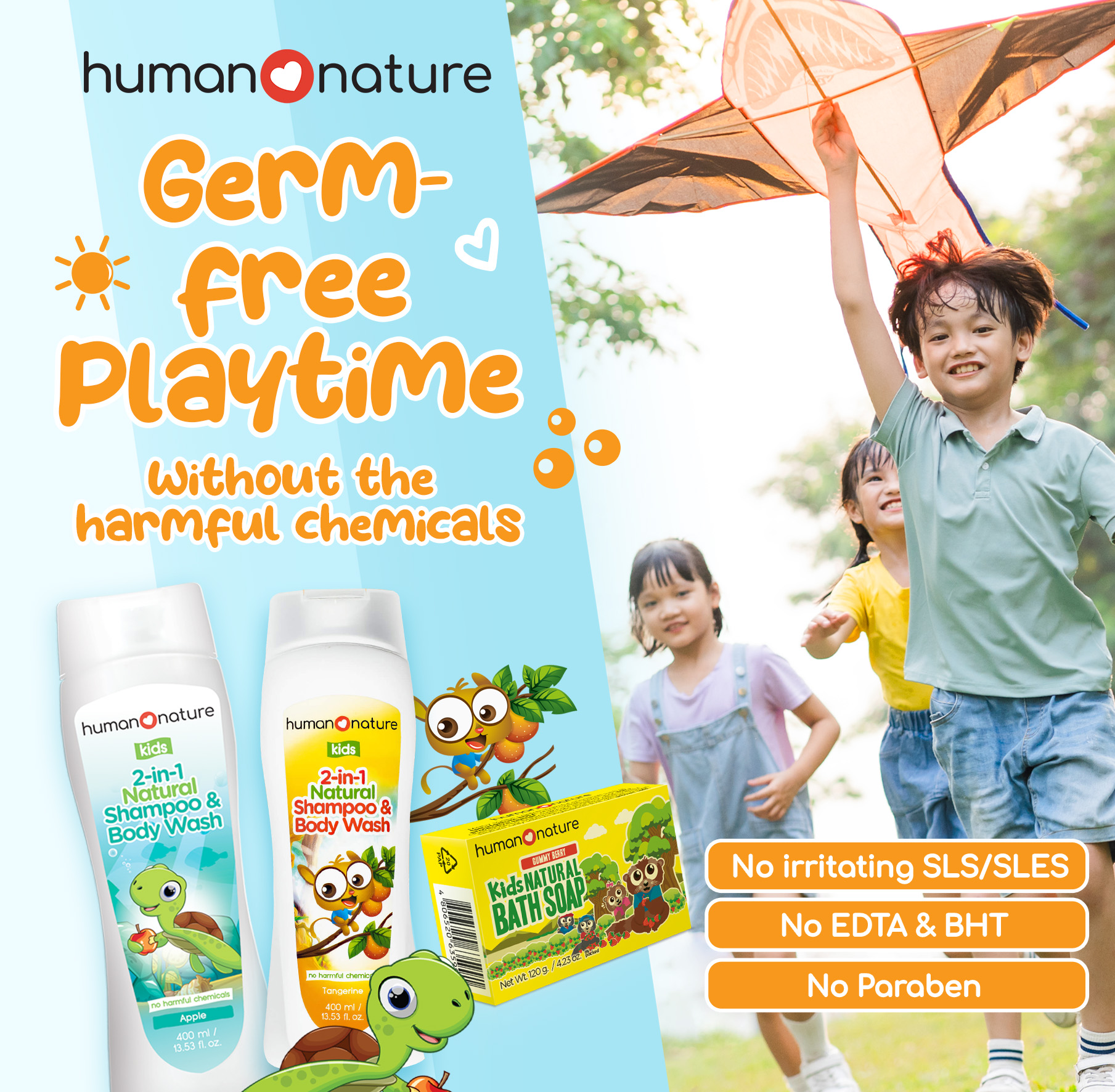 Human Nature Kids Bath Soap 120g (No Harmful Chemicals) | Shopee ...