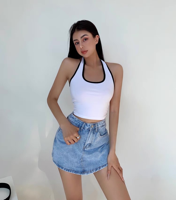 Skort High Waist Denim Skirts for woman Plus Size Korean Fashion A-Line ...