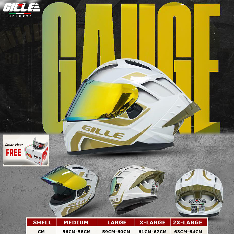 GILLE FF012 CIRCUIT Dual Visor Full Face Helmet For Motorcycle REVO ...