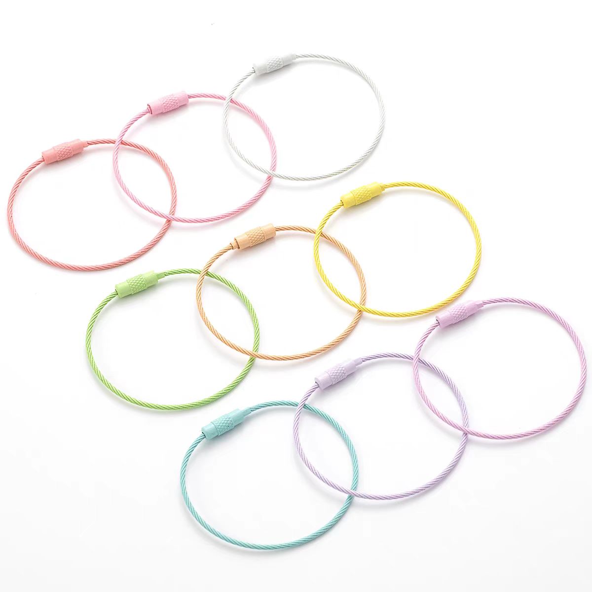 5Pcs Colorful Iron Key Ring 50mm Iron Wire Coil DIY Keychain Tag Iron ...