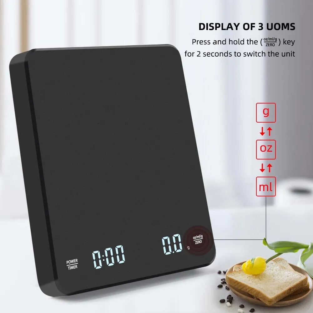 LCD Digital Coffee Scale Electronic Weighing Scale Kitchen Scales Food ...